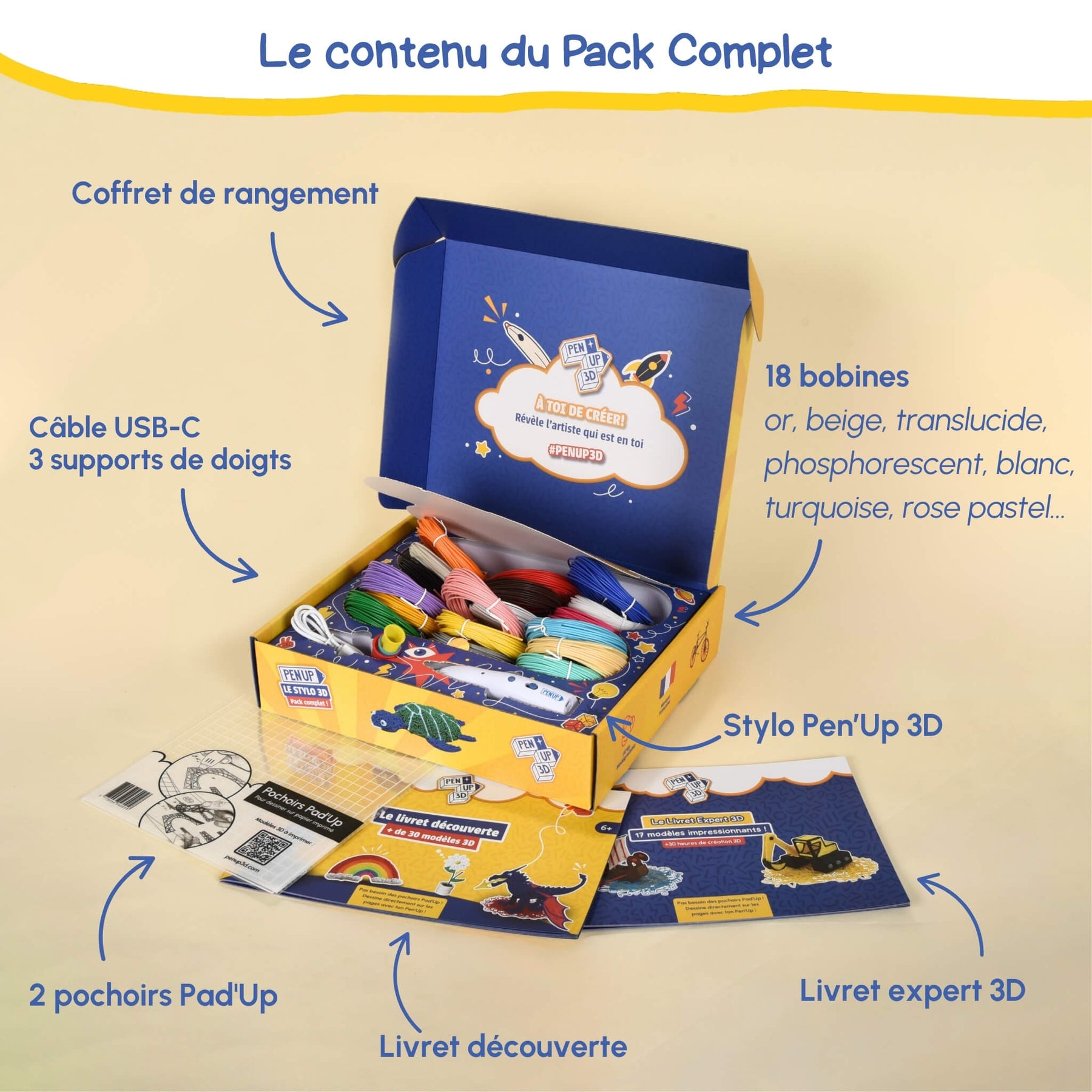 Pack complet Pen'Up 3D - Stylo 3D Enfants dès 6 ans